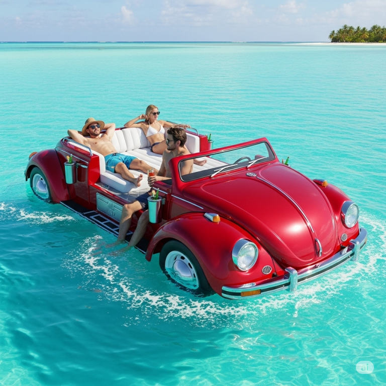 VW Beetle Floating Lounge – Retro Fun on the Water - Viral Article
